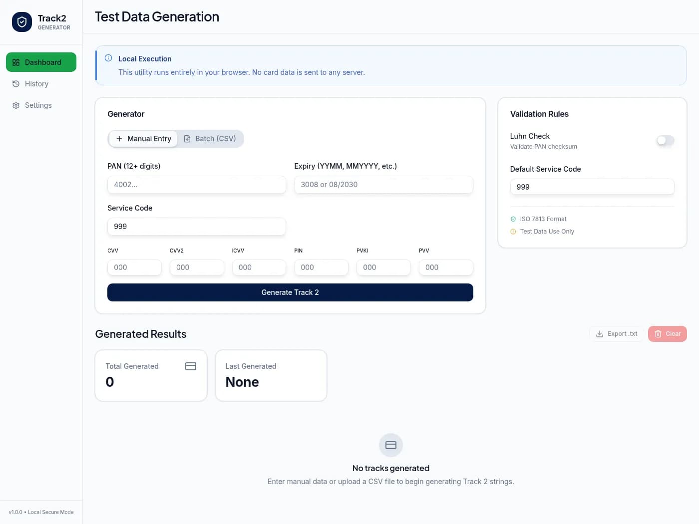 Track2 Generator Web