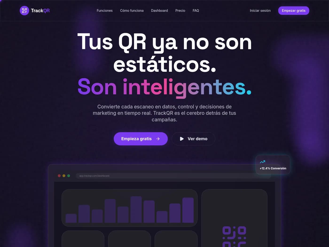 TrackQR Cinematic SaaS Landing