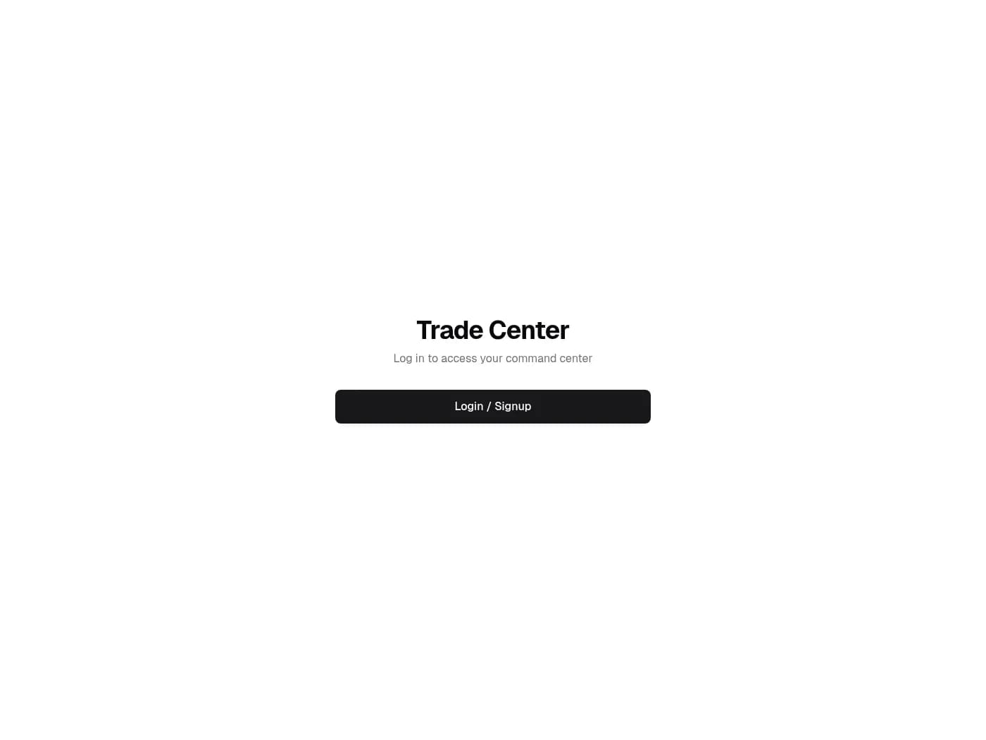 Trade Command Center