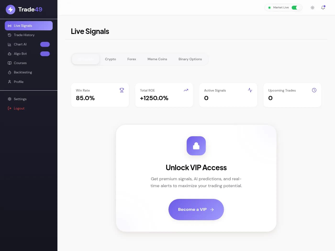 Trade49 Dashboard UI