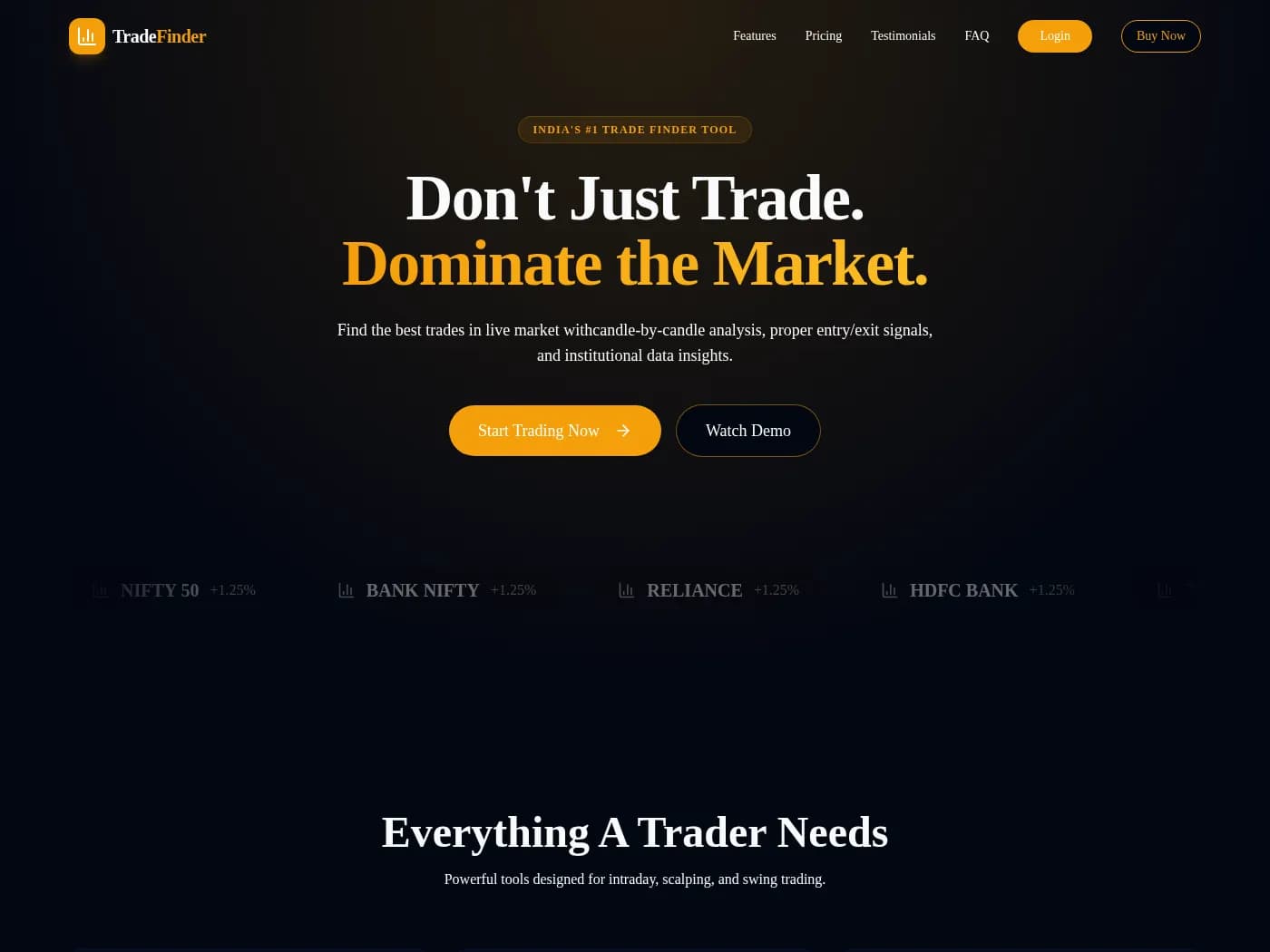 TradeFinder Dashboard
