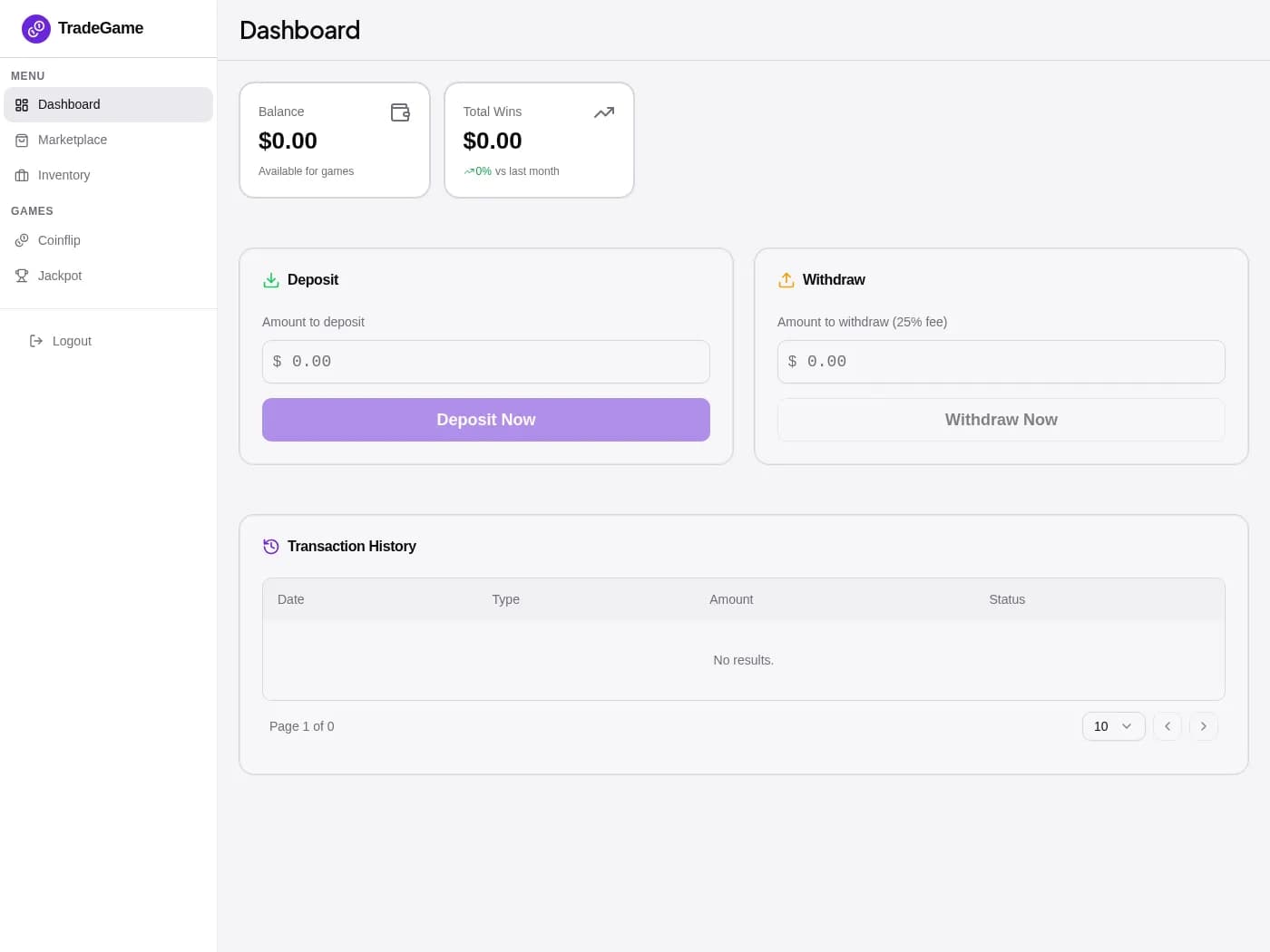 TradeGame Demo Platform