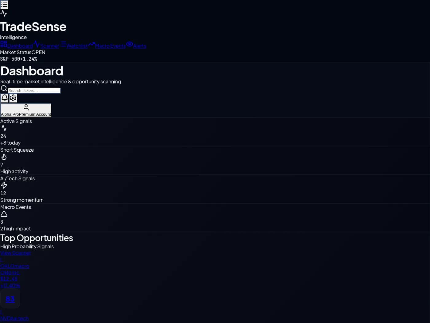 TradeSense Intelligence Platform