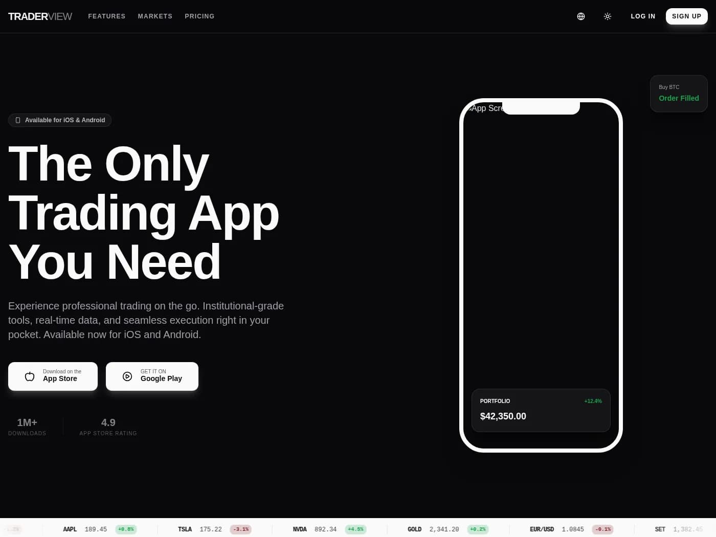 TraderView Landing Page