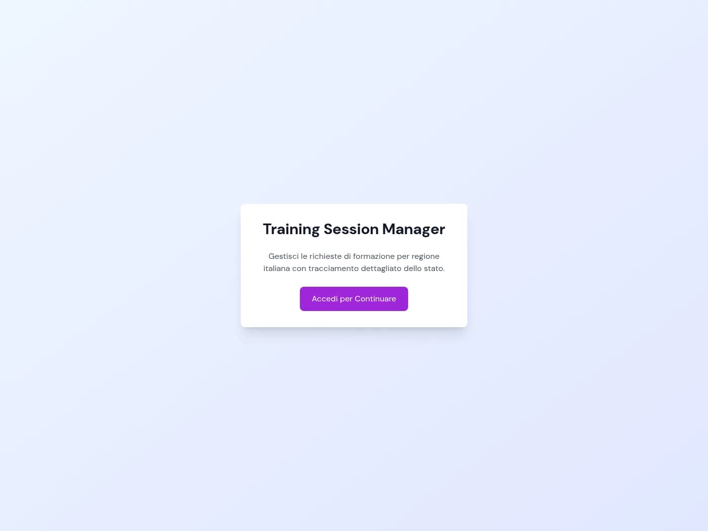 Training Session Manager