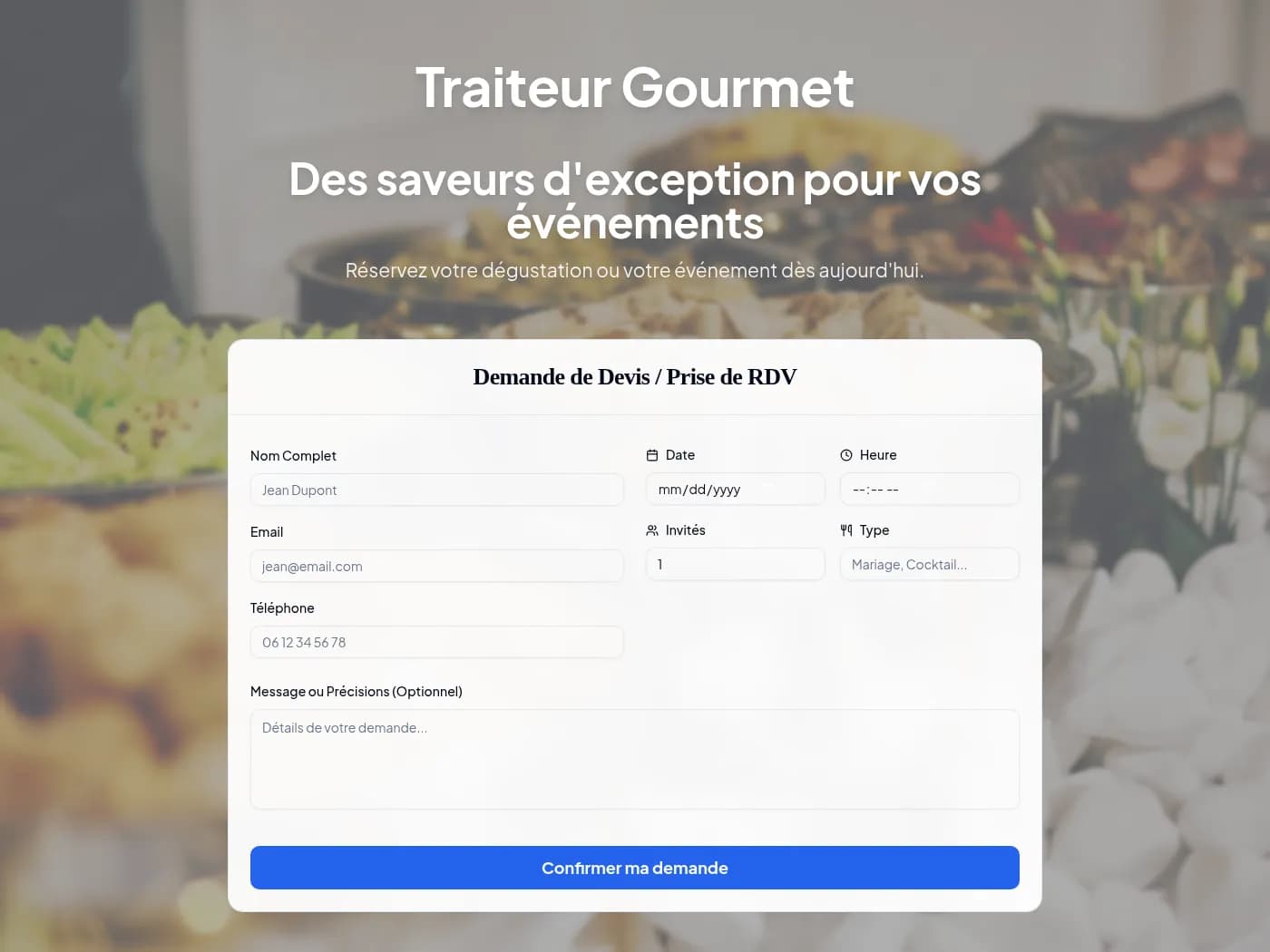 TraiteurBooking Web App