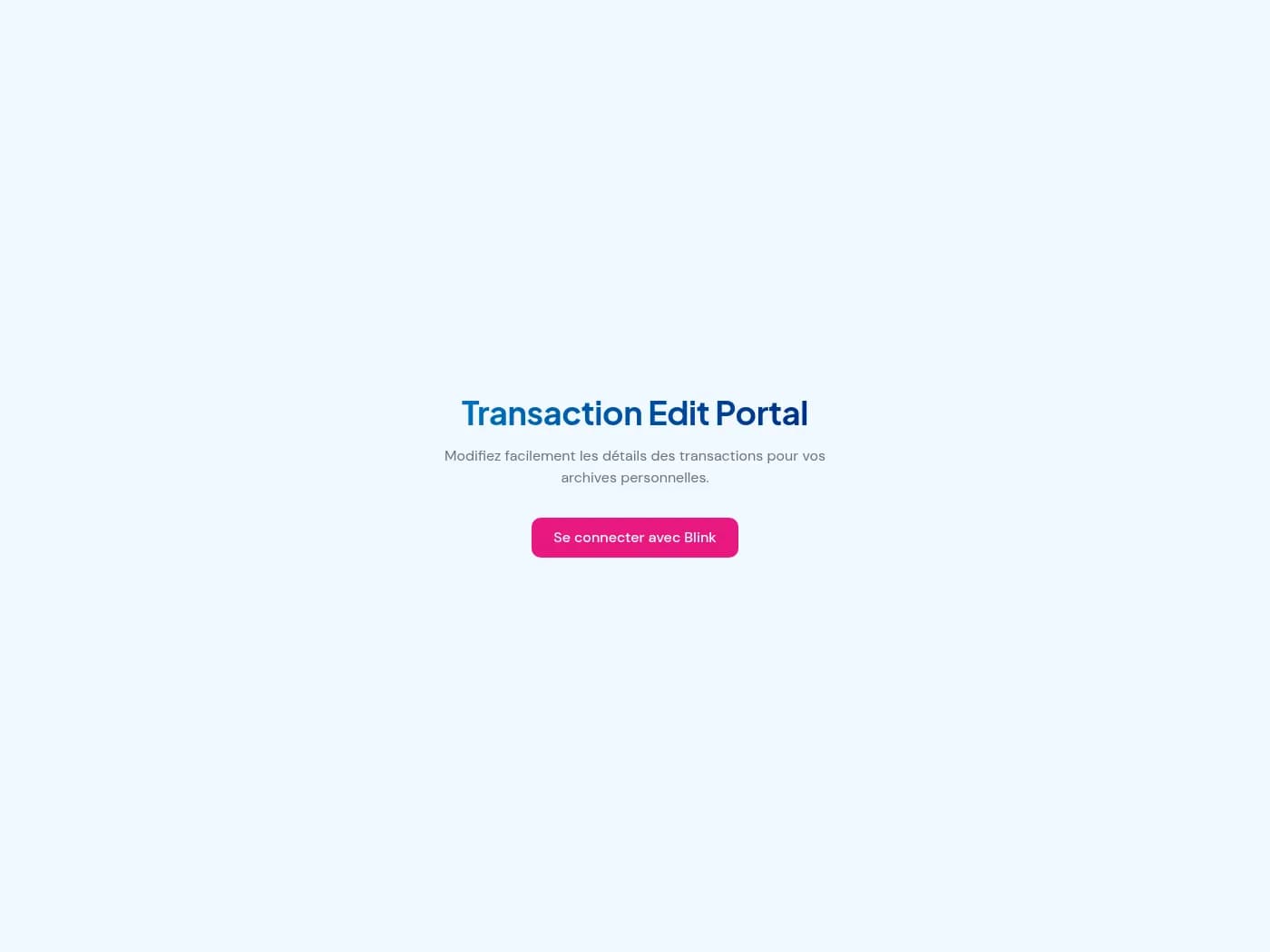 Transaction Edit Portal