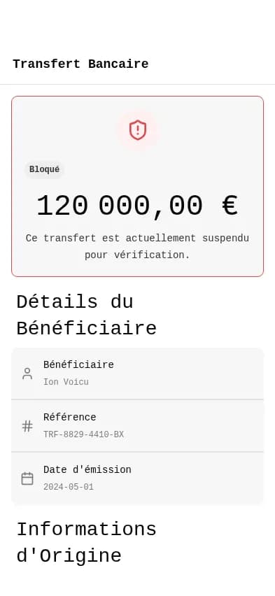 Transfert Bloqué Info