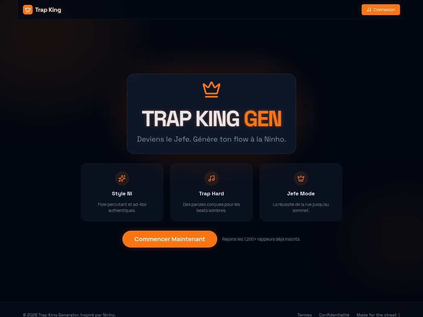 Trap King Lyrics Generator
