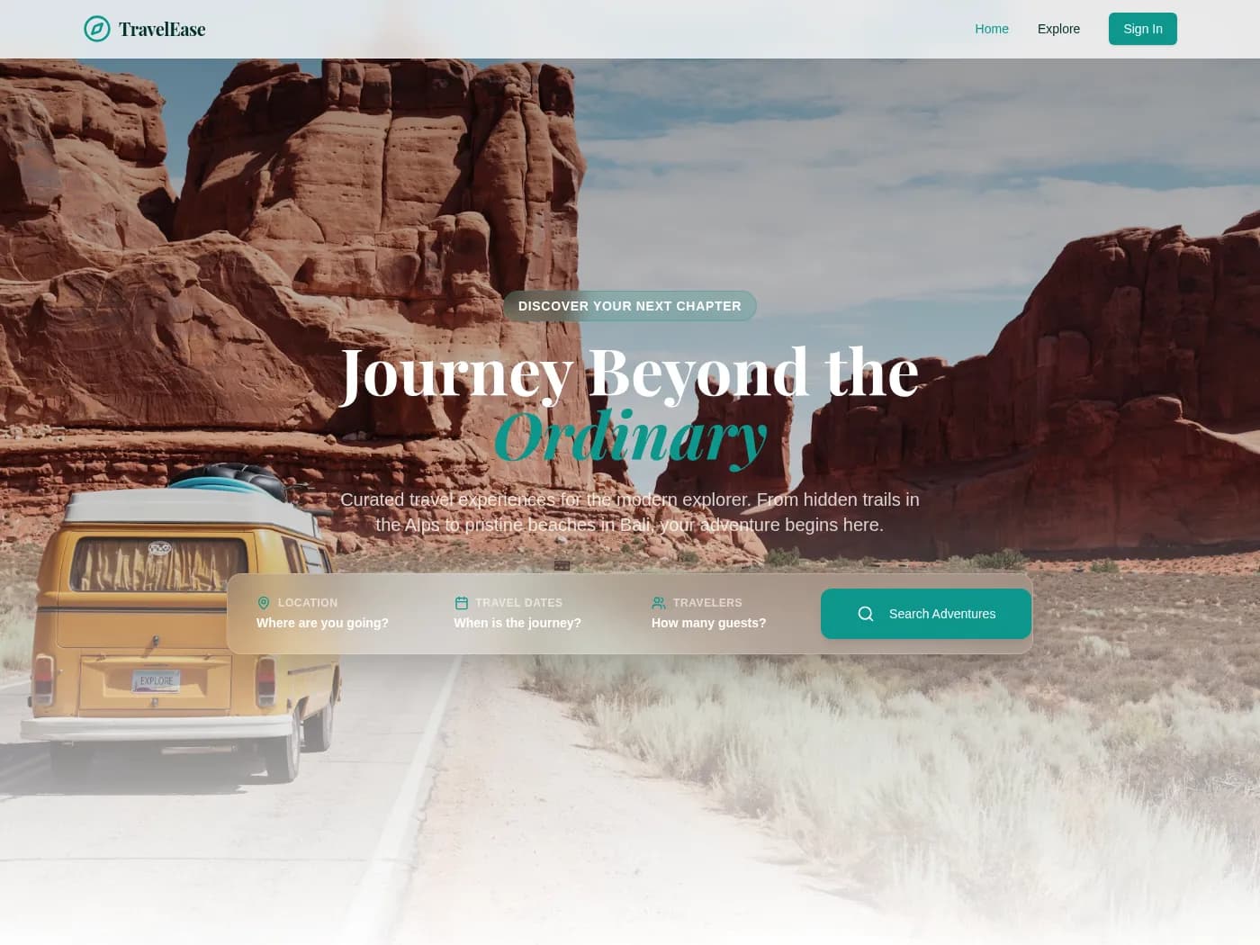 TravelEase Booking Site
