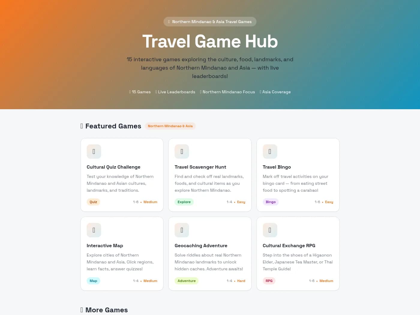 Travel Game Hub