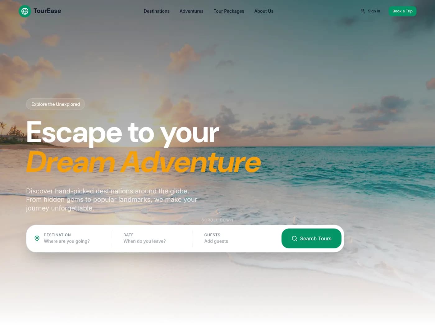 TourEase Home Page