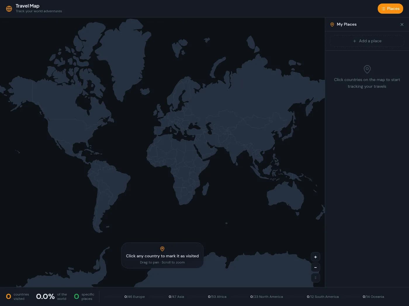 Travel Map Tracker