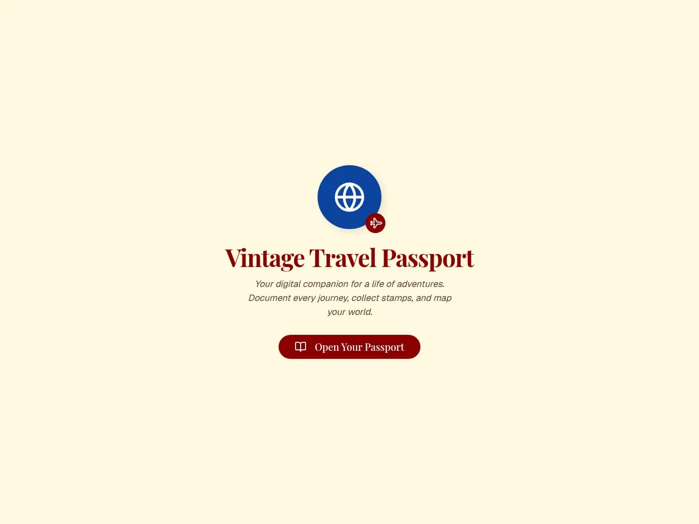 Vintage Travel Passport