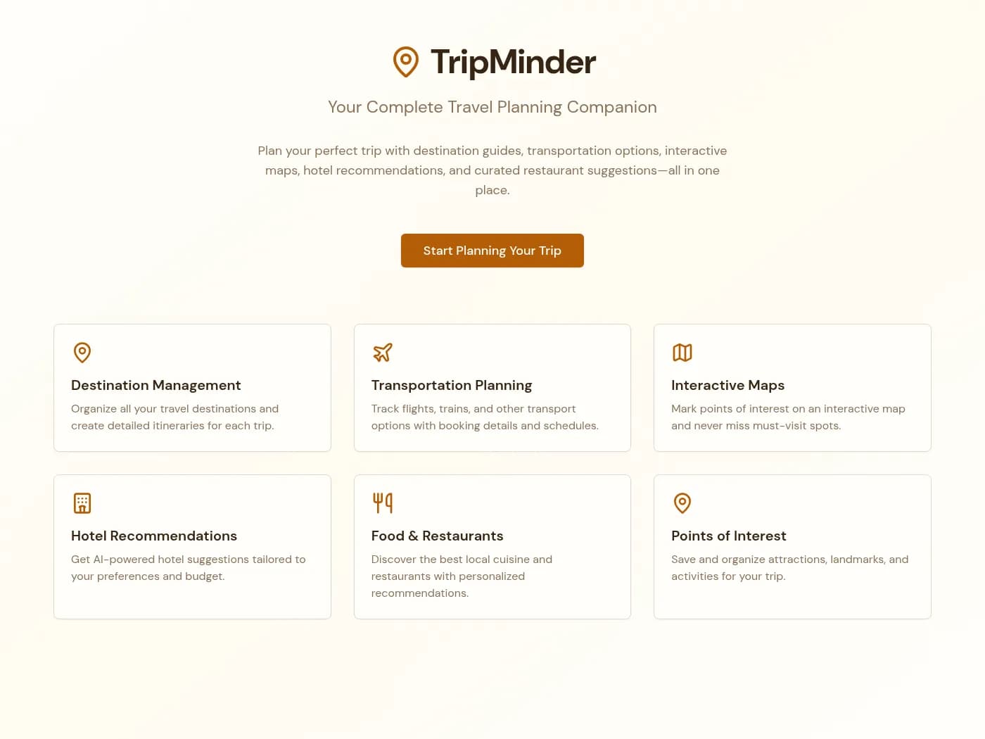 TripMinder Travel Planner