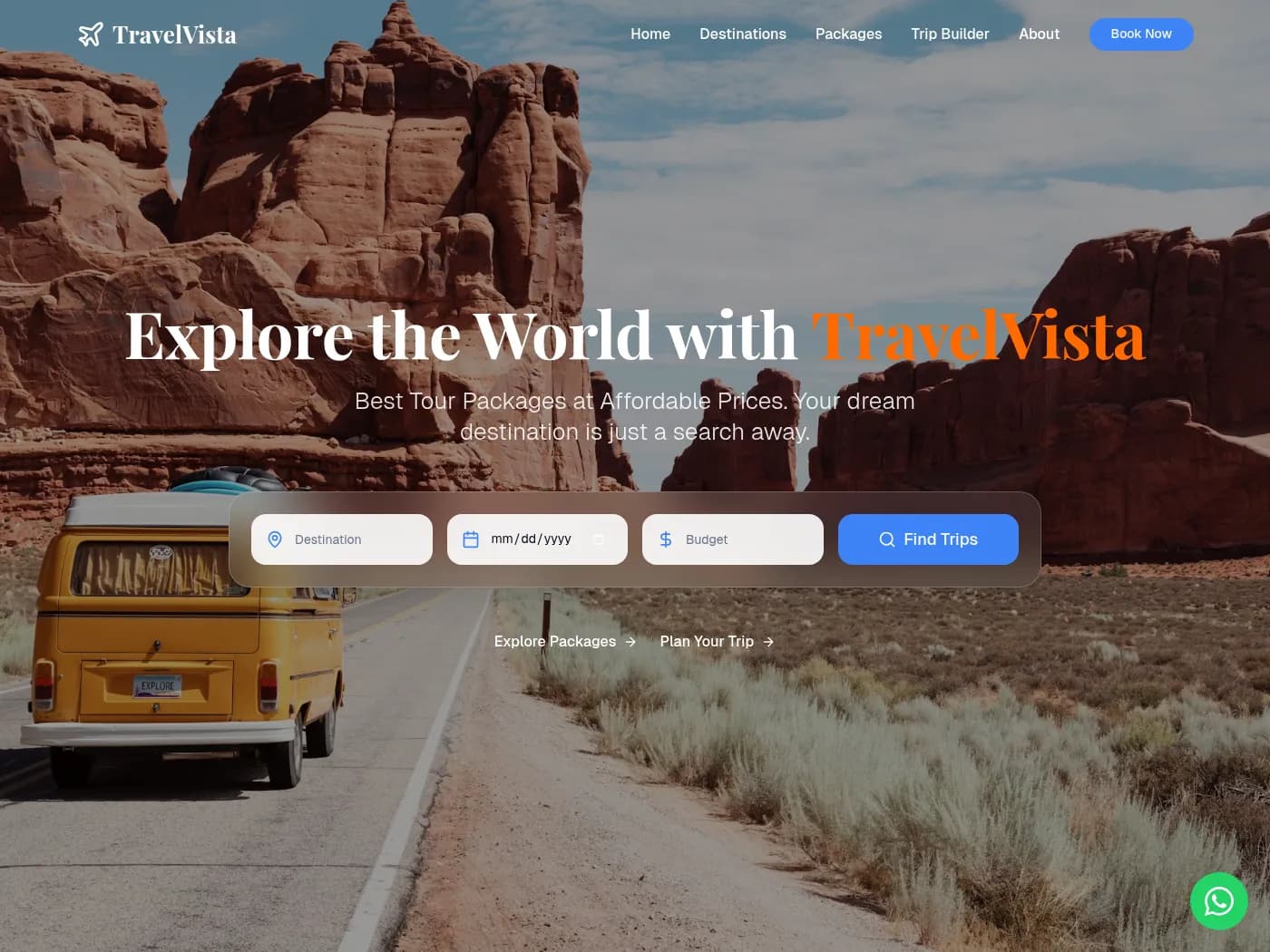 TravelVista Landing Page