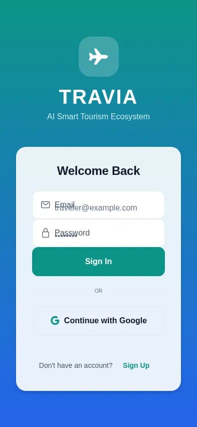 TRAVIA AI Tourism App