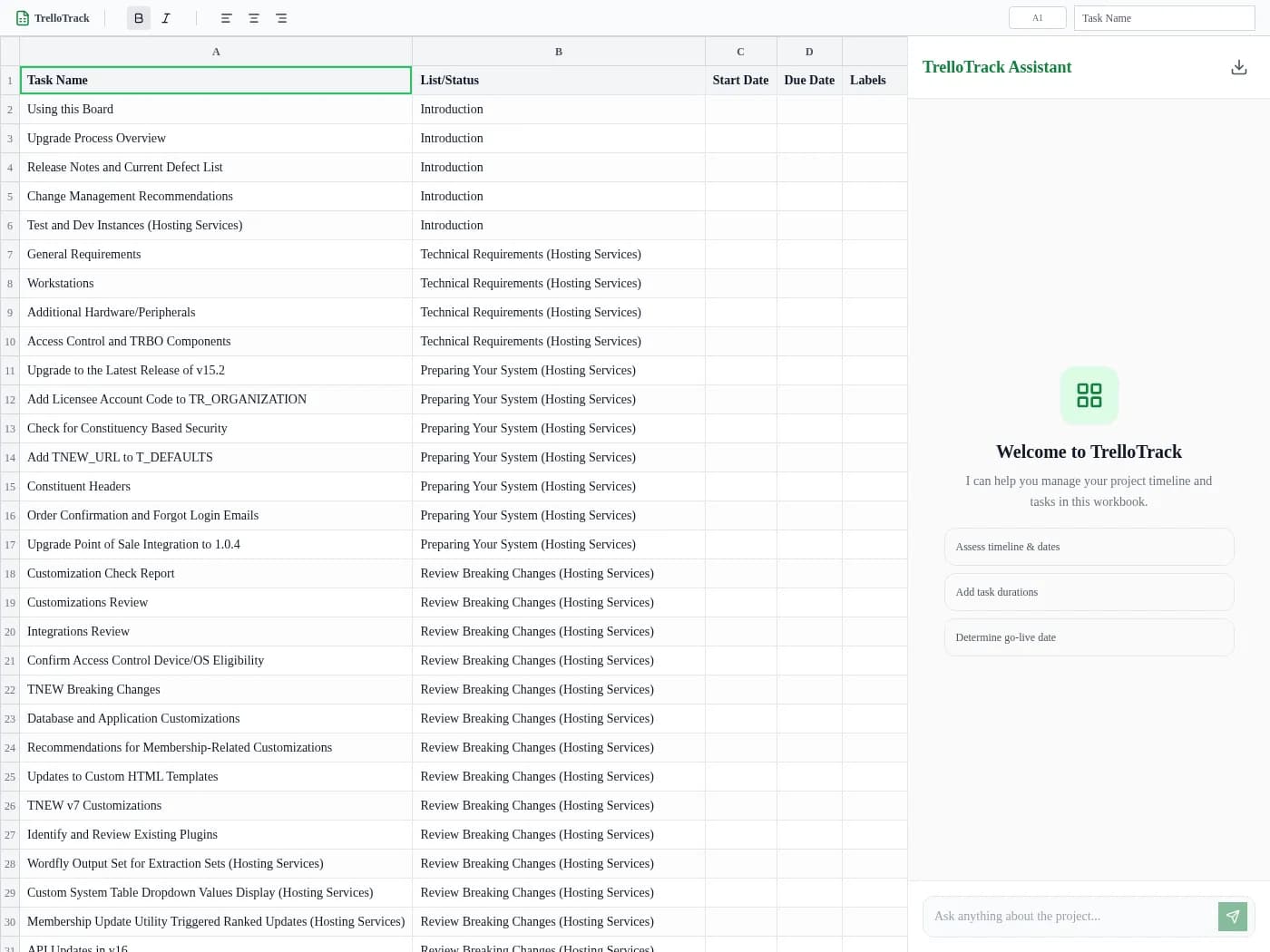 Trello2Excel Project Manager