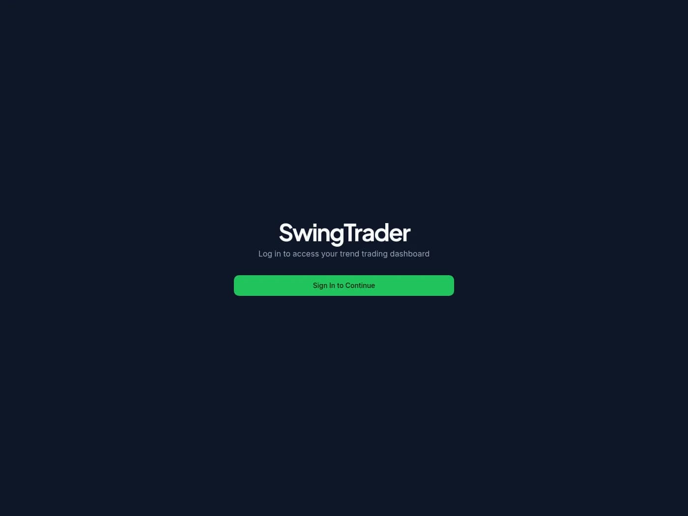 SwingTrader Dashboard