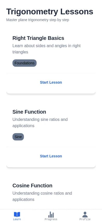 TrigTutor Mobile App