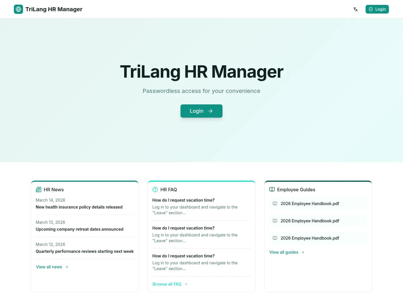 TriLang HR Manager