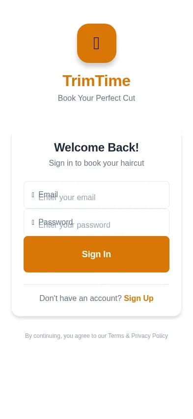 KWIK CUT Booking App
