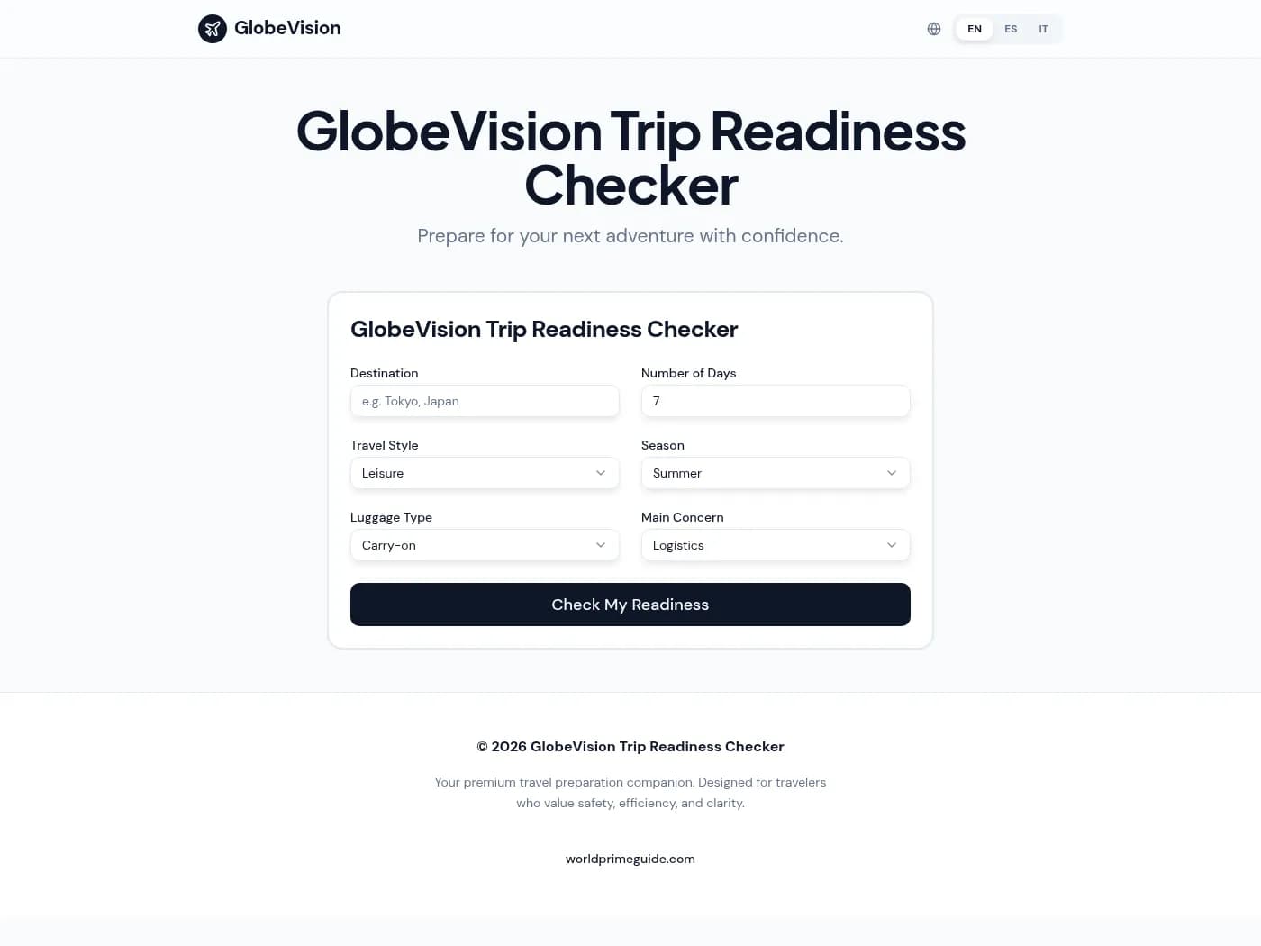 GlobeVision Trip Checker