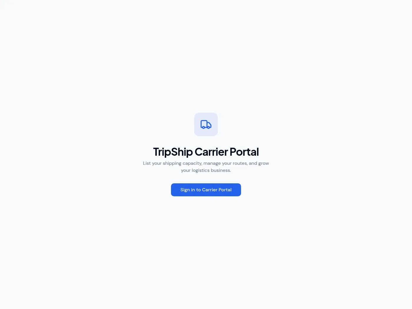 TripShip Web Portal