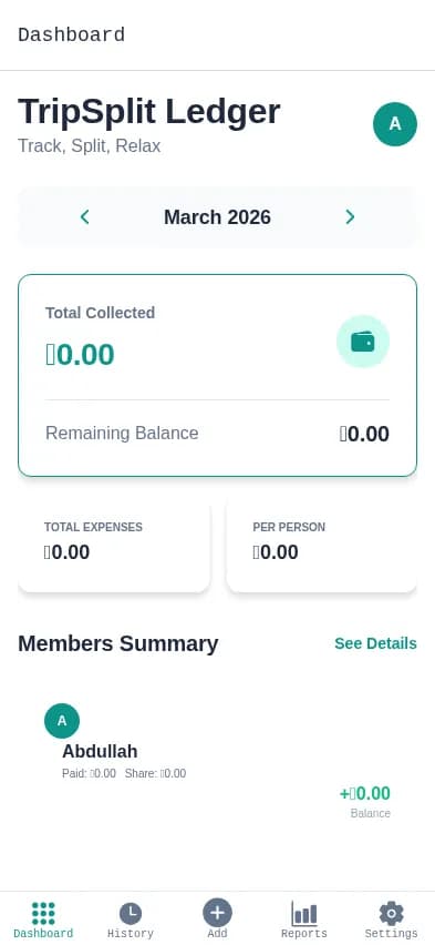 TripSplit Ledger