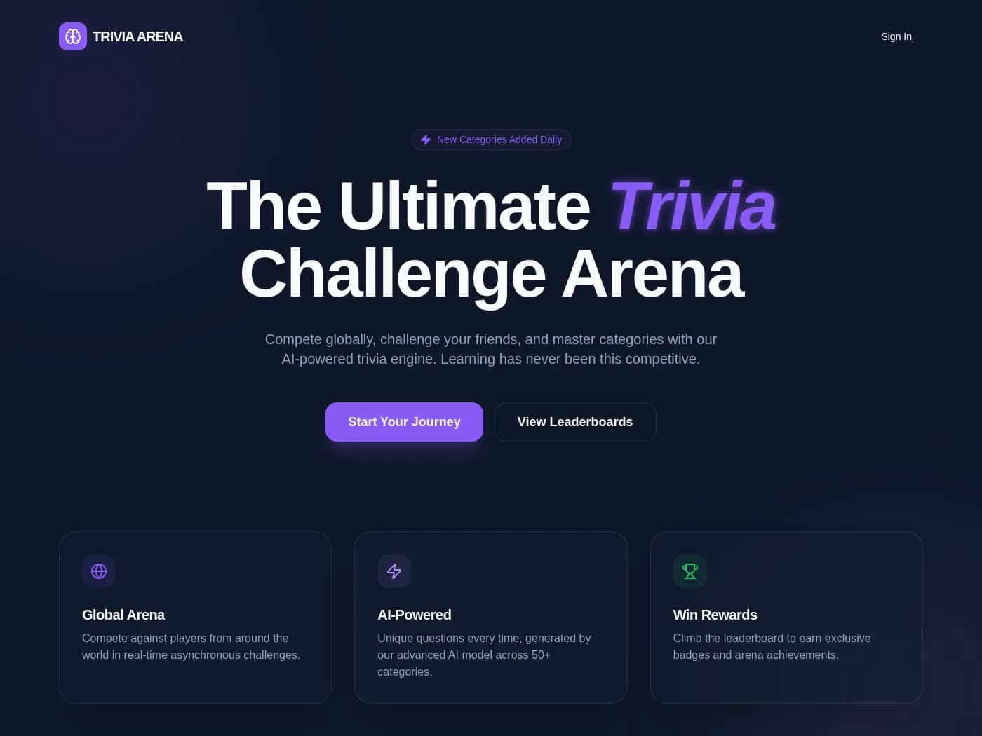 Trivia Challenge Arena