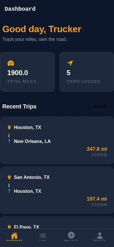 Trucker Trip Log