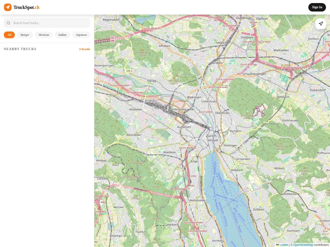TruckSpot Swiss Food Map