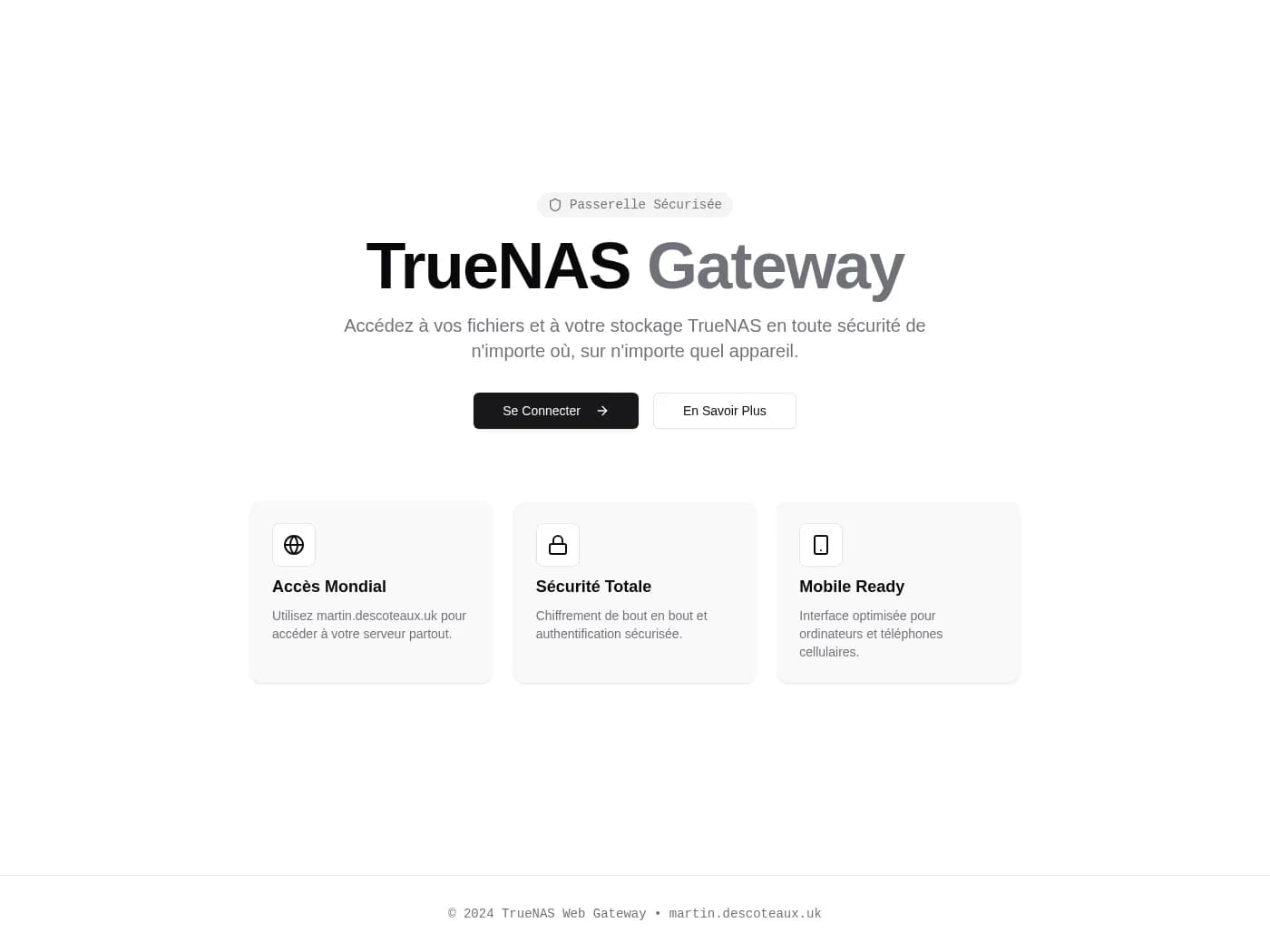 TrueNAS Web Gateway