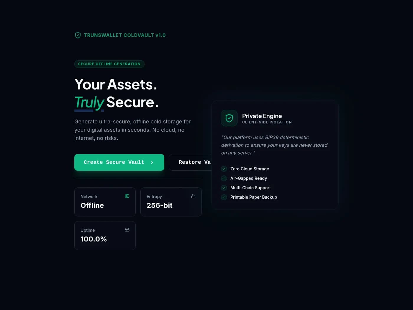 TrunsWallet Cold Vault