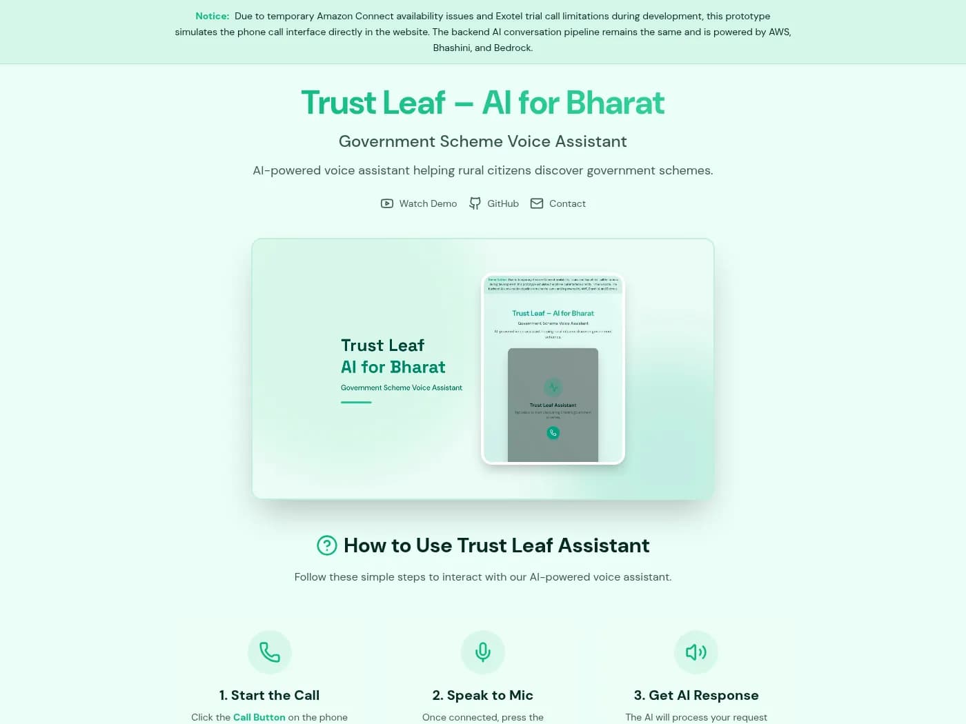 Trust Leaf Call Sim
