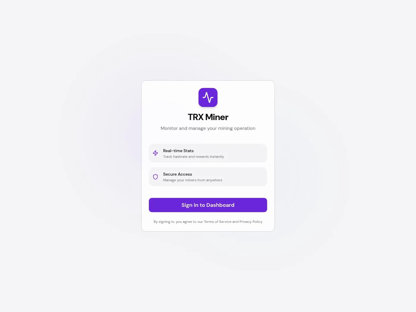 TRX Miner Dashboard