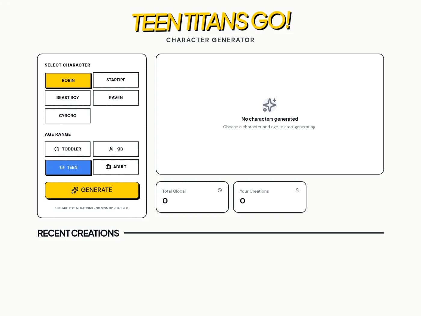 Teen Titans Go Generator