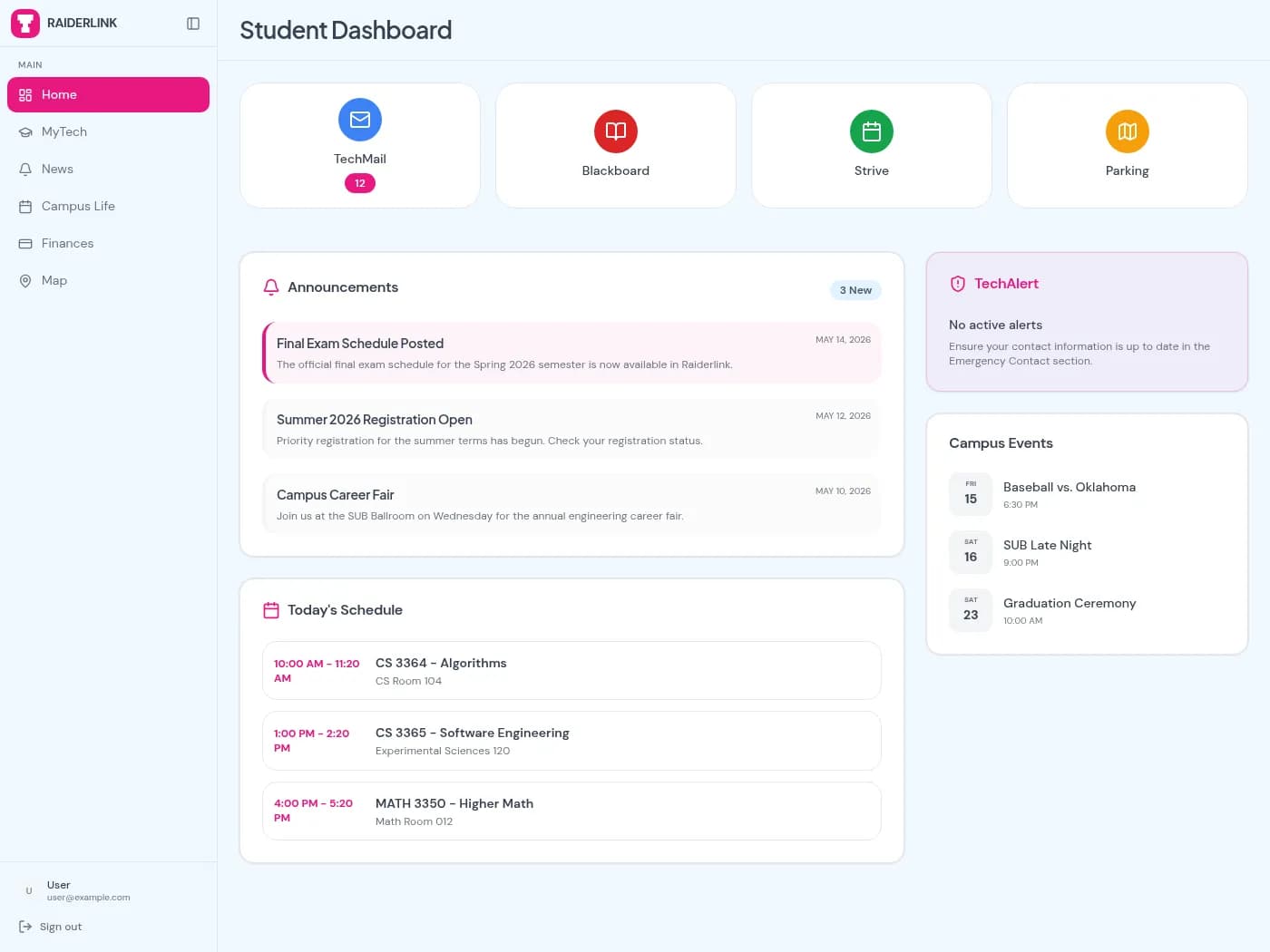 TTU Student Portal Clone