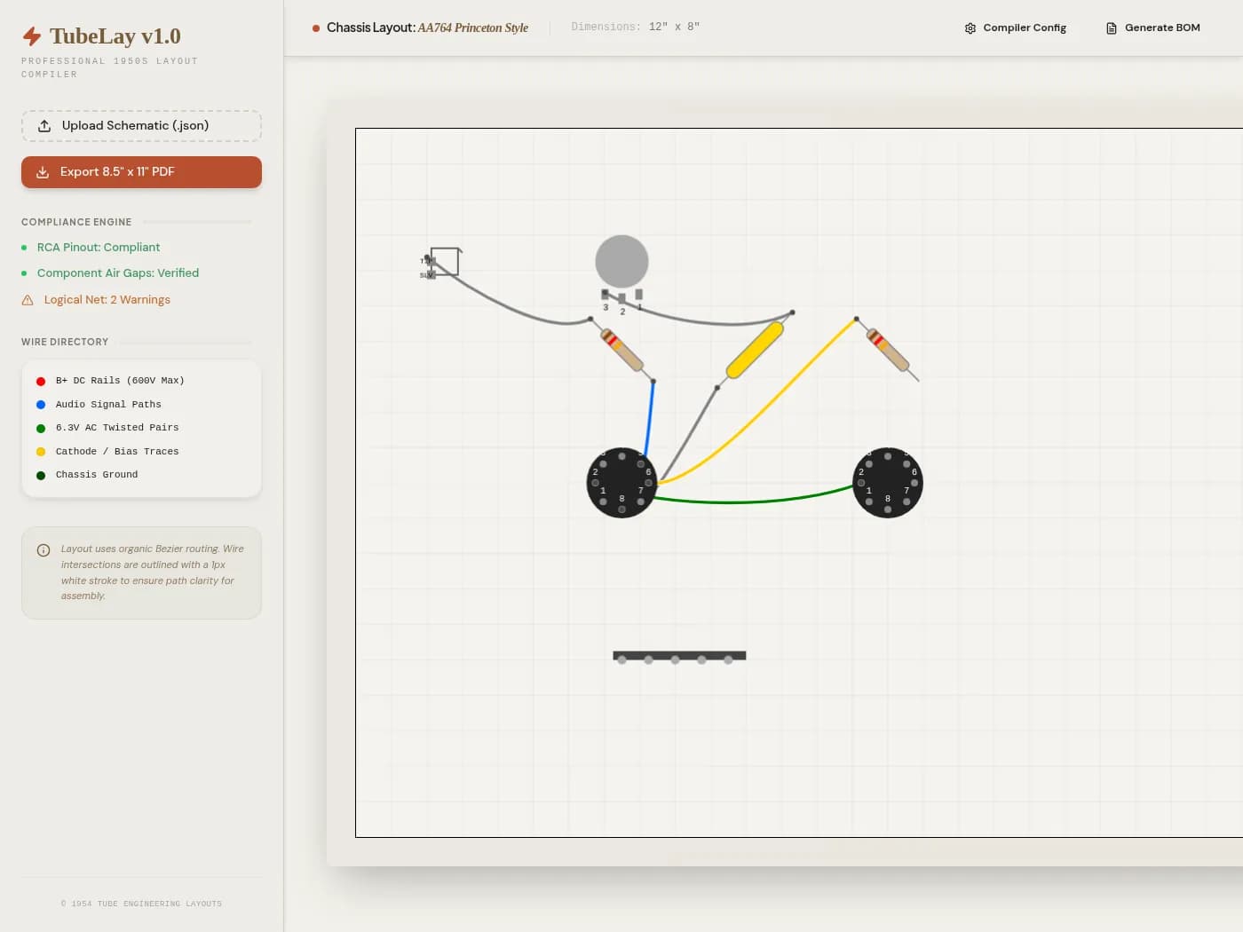 Fender-Style Tube Amp Layout Tool