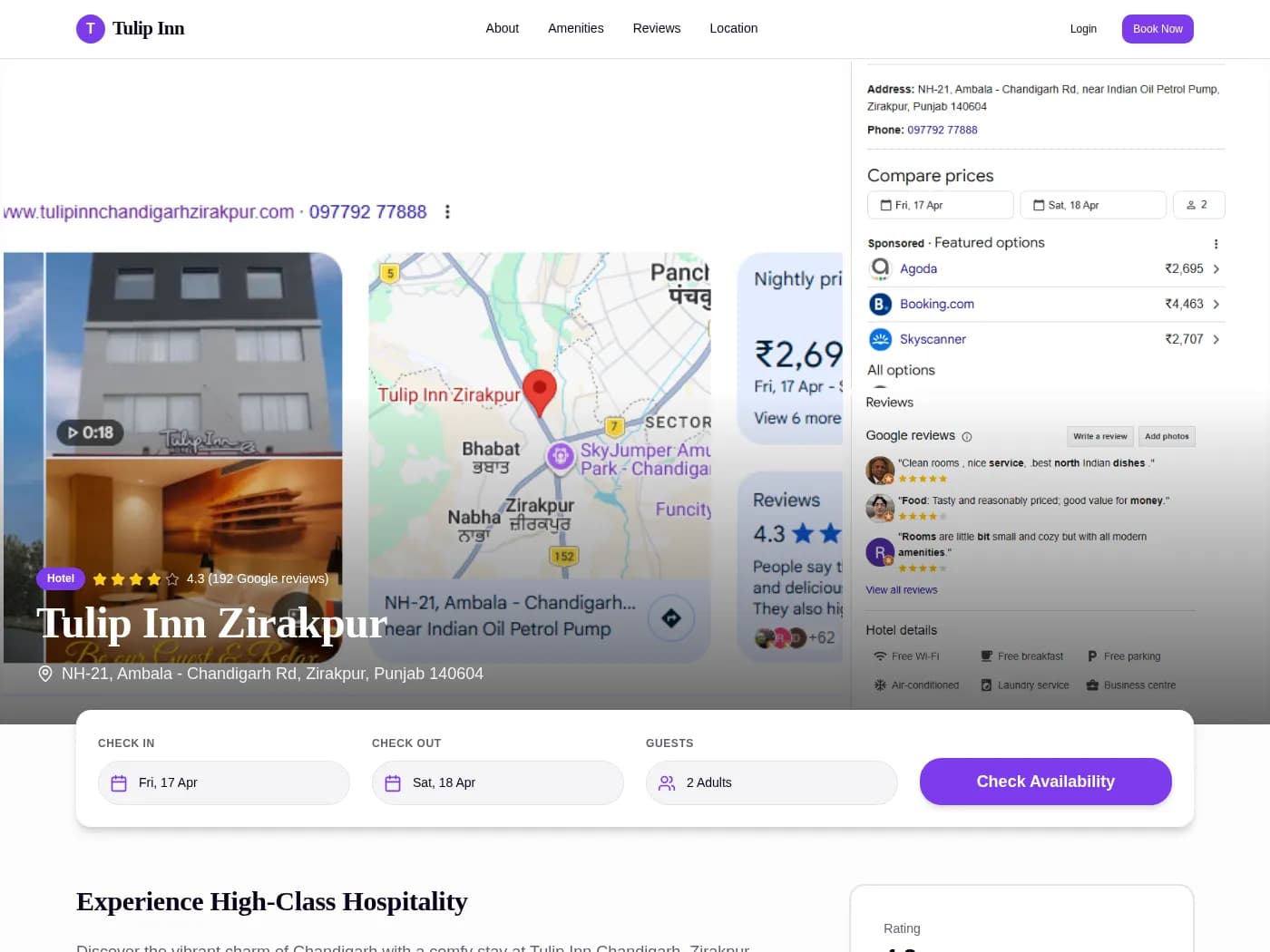 Tulip Inn Booking Portal