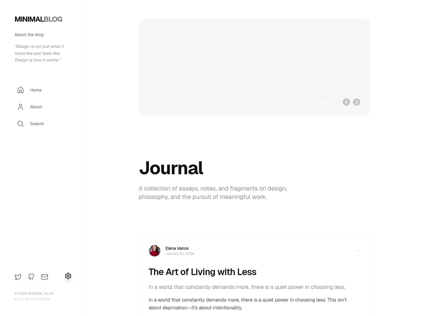 Minimal Tumblr Blog Theme