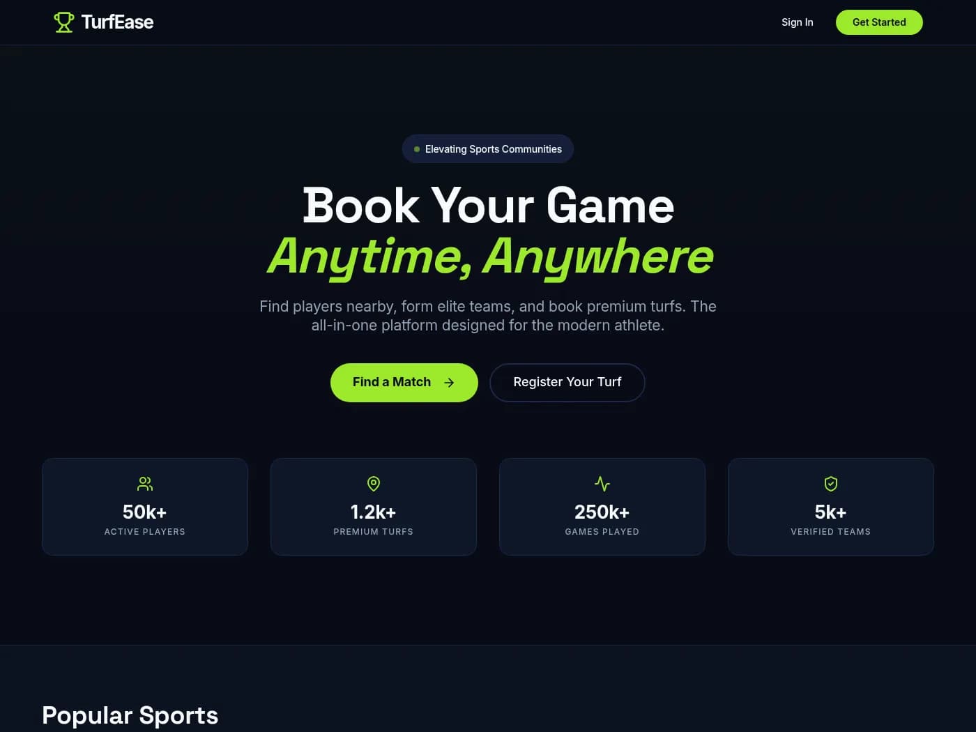 TurfEase Sports Platform