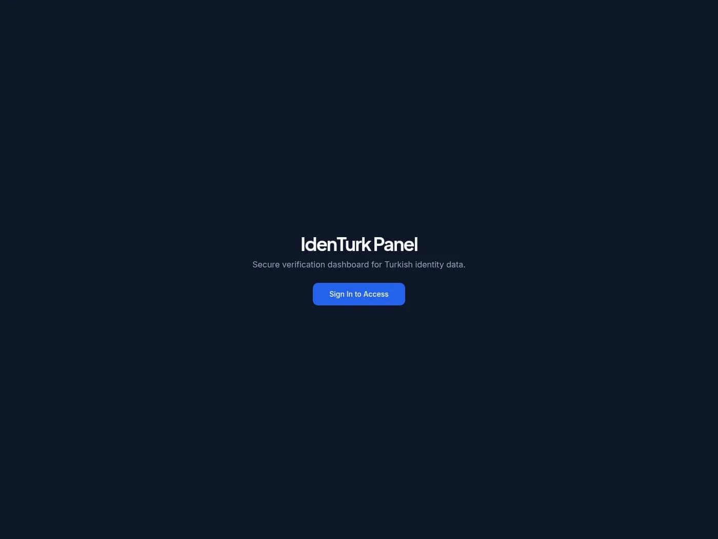IdenTurk Search Panel