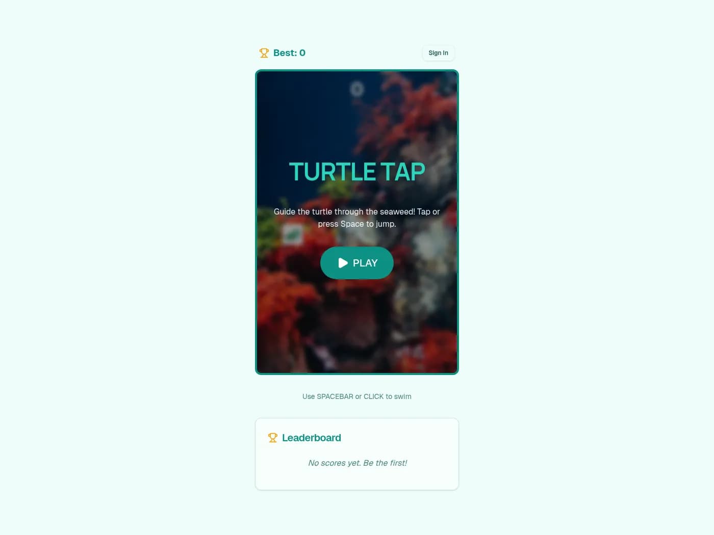 Turtle Tap Game