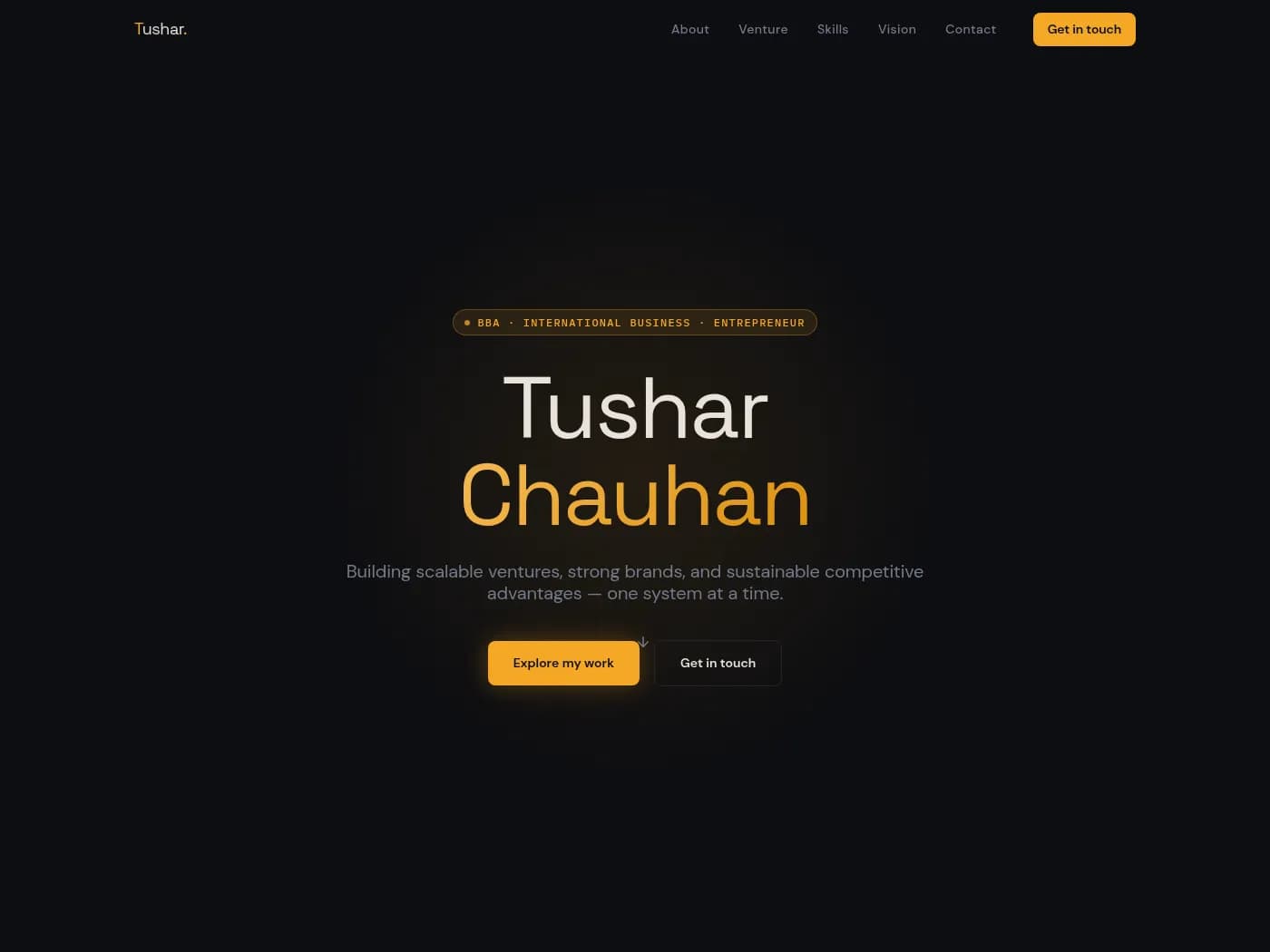 Tushar Chauhan Portfolio
