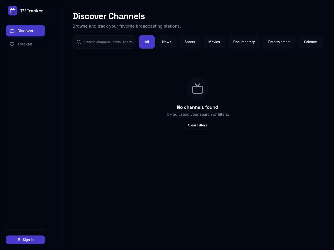 TV Channel Tracker