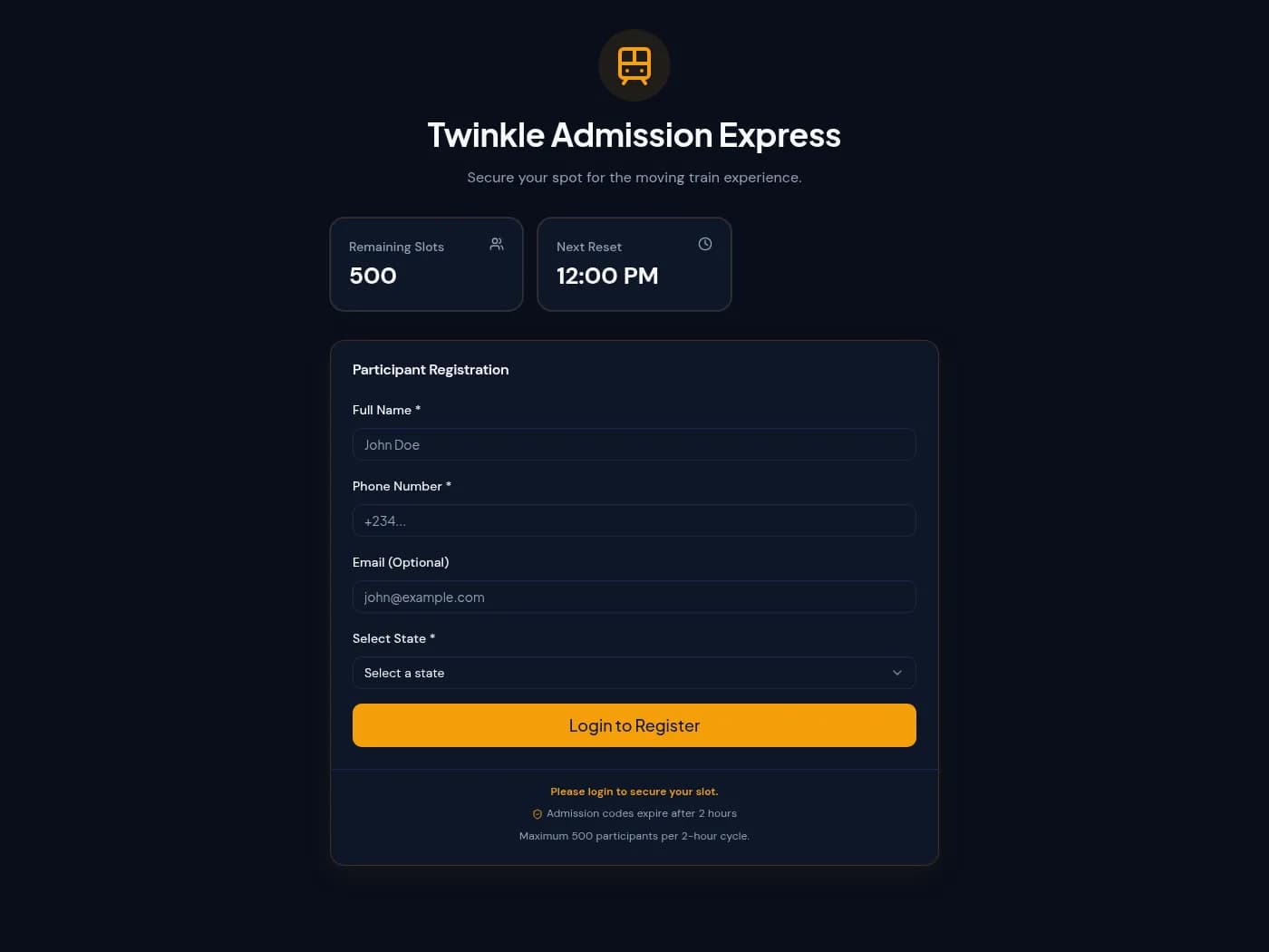 Twinkle Admission Express