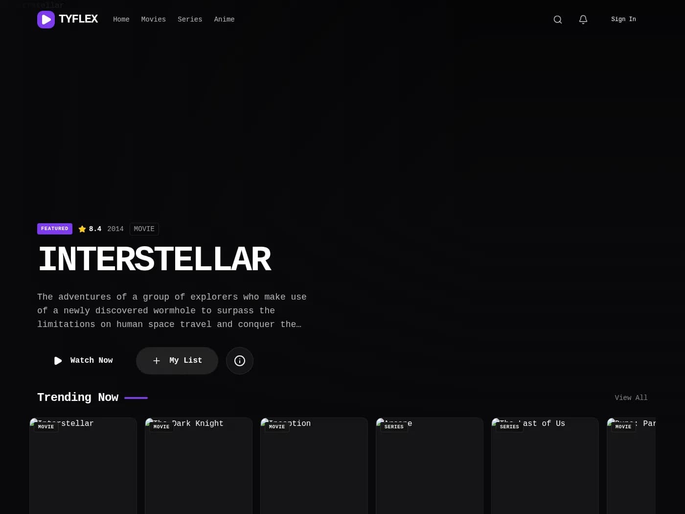 Tyflex Movie Web Clone