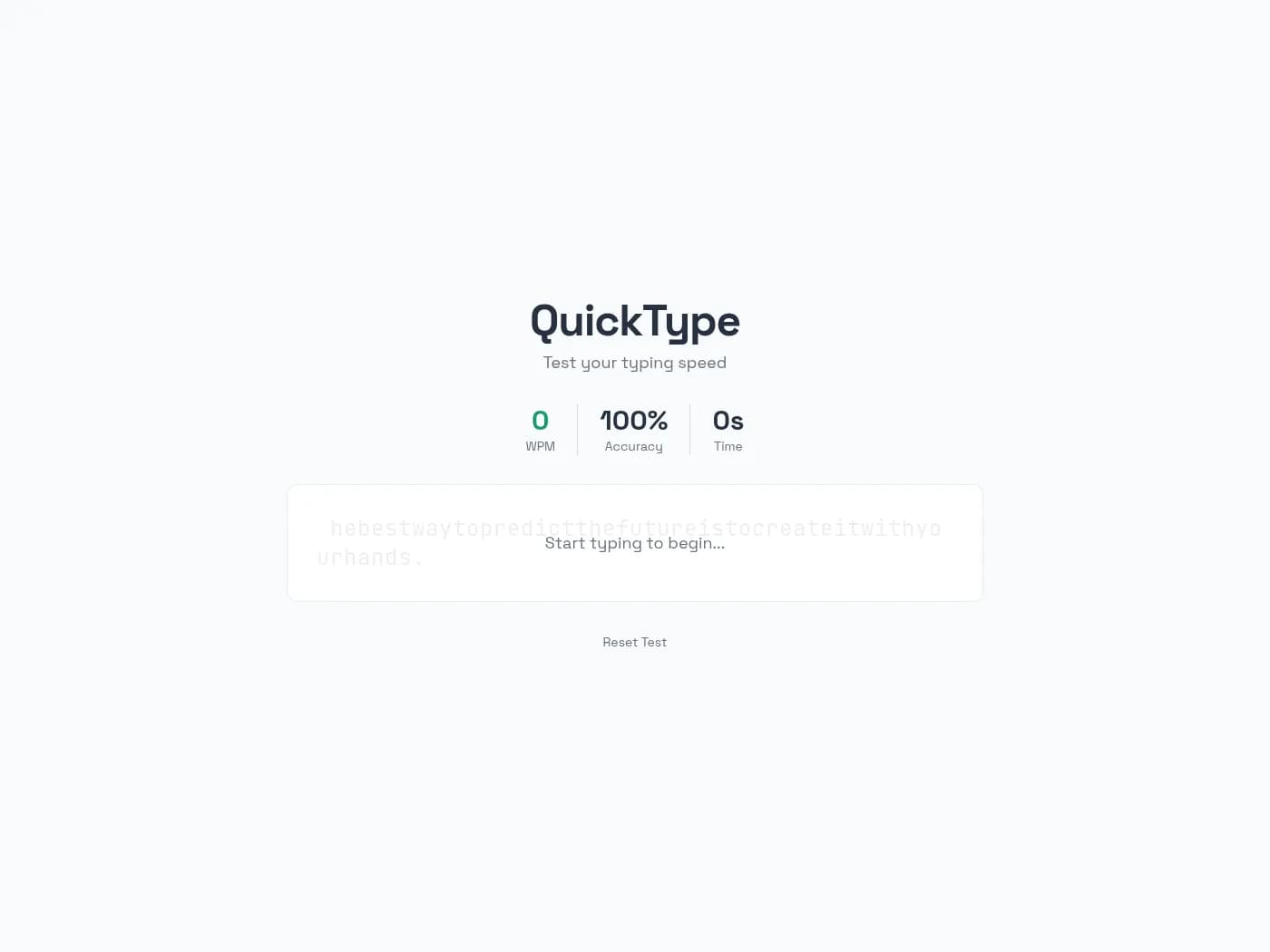 QuickType Test
