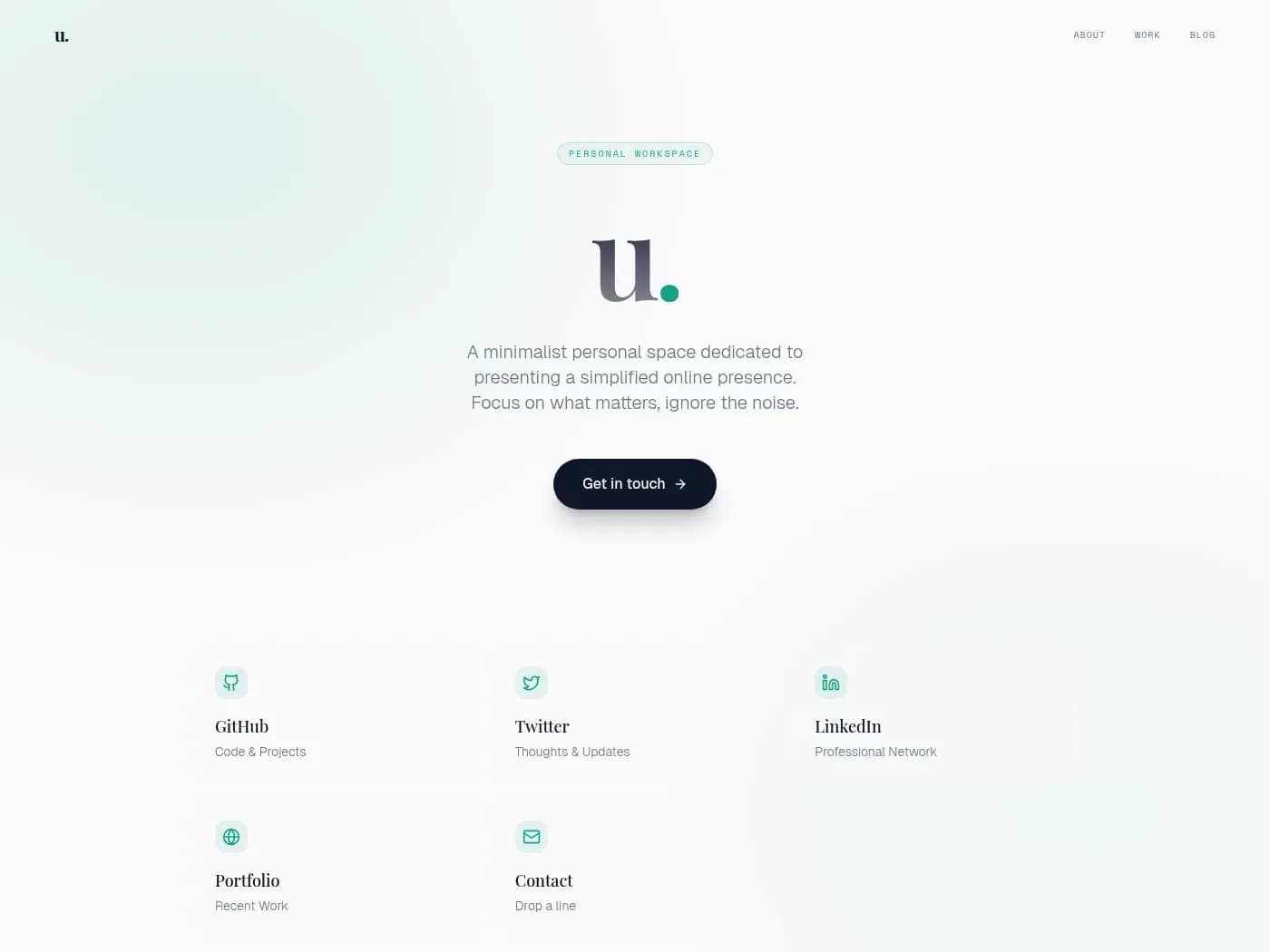u Minimal Homepage